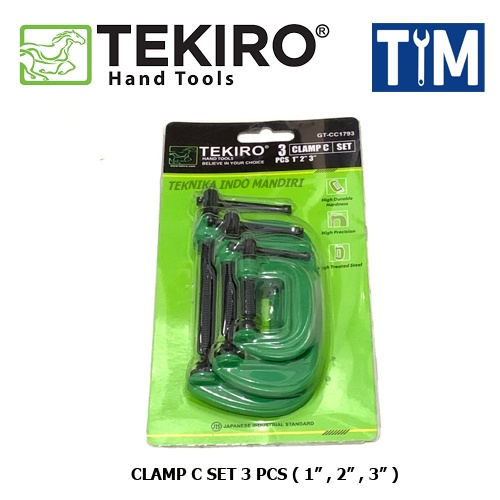 Jual TEKIRO Clamp C Set 3 PCS / Catok C Penjepit / Klem C Set 3 PCS ...