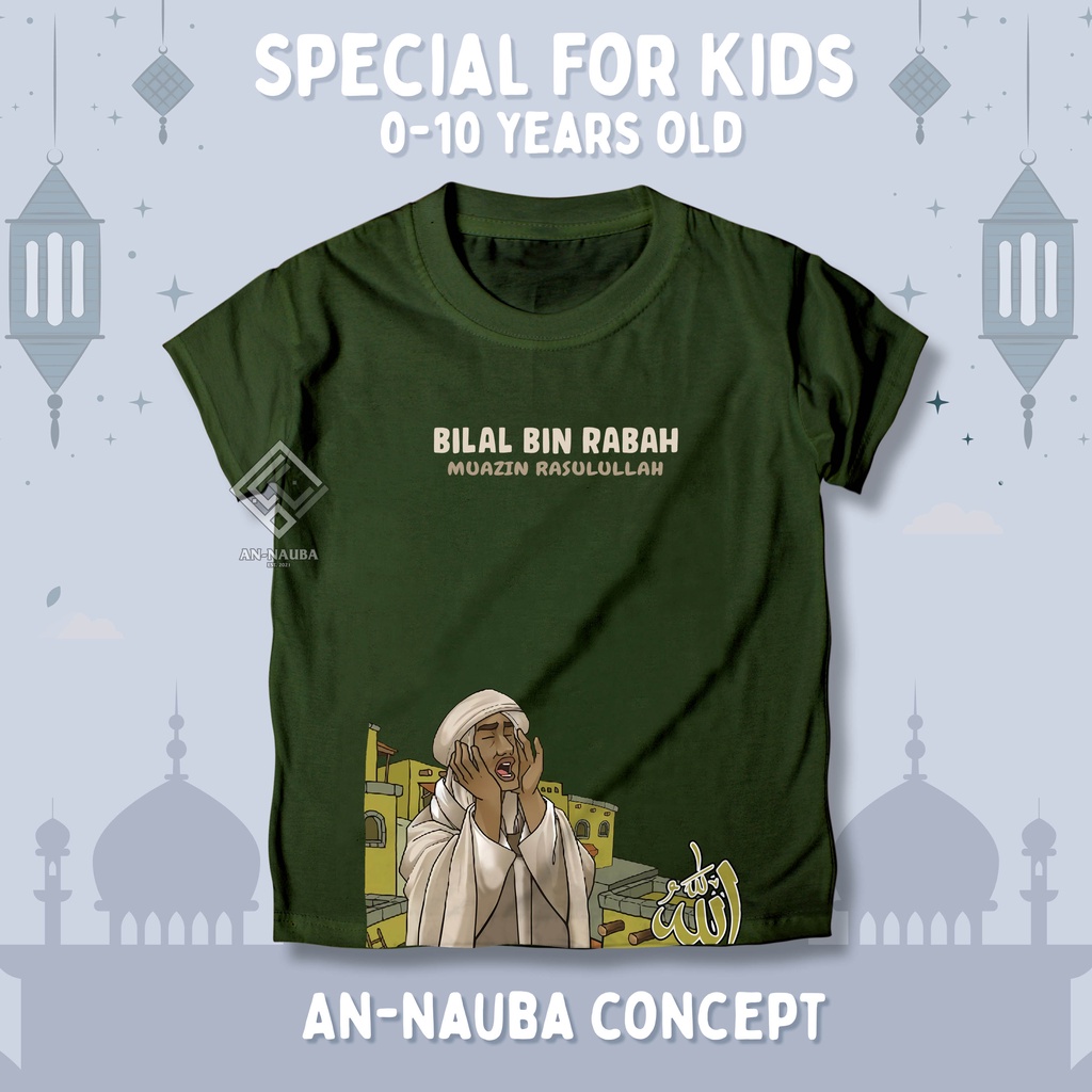 Jual KAOS ANAK BILAL BIN RABAH MUAZIN RASULULLAH / Baju Dakwah Muslim ...