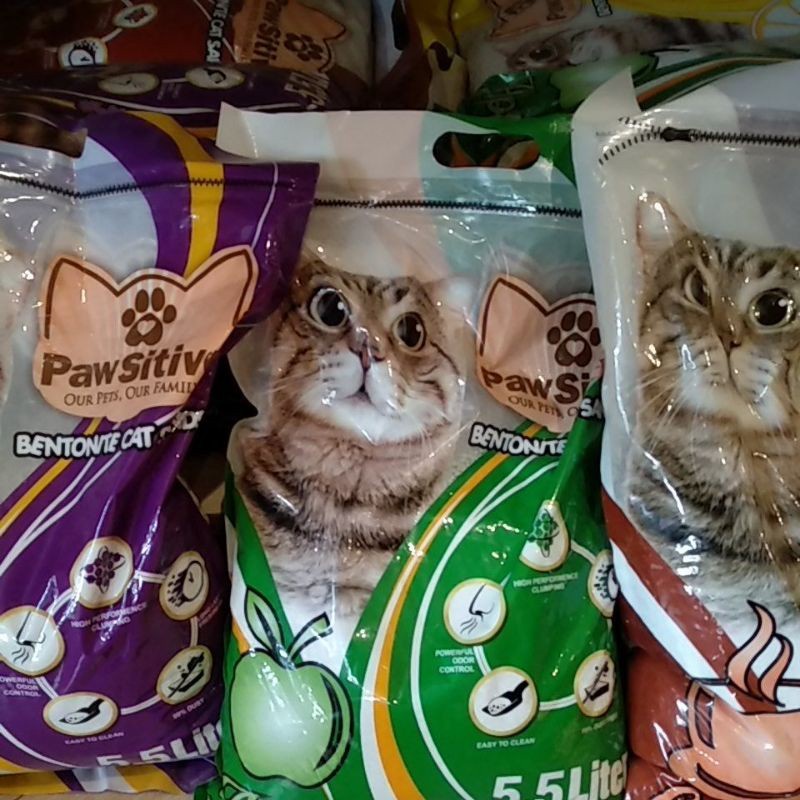 Jual pasir kucing pawsitive 5 litter gumpal-all varian gumpal dan wangi ...