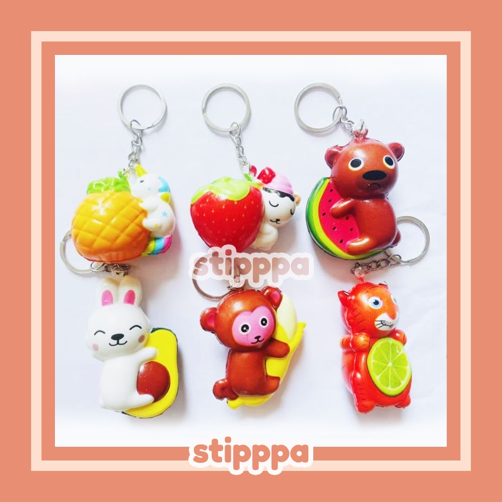 Jual STIPA Gantungan Kunci Squishy Karakter Buah Koleksi Souvenir Hiasan Tas Motor Mainan Anak ...