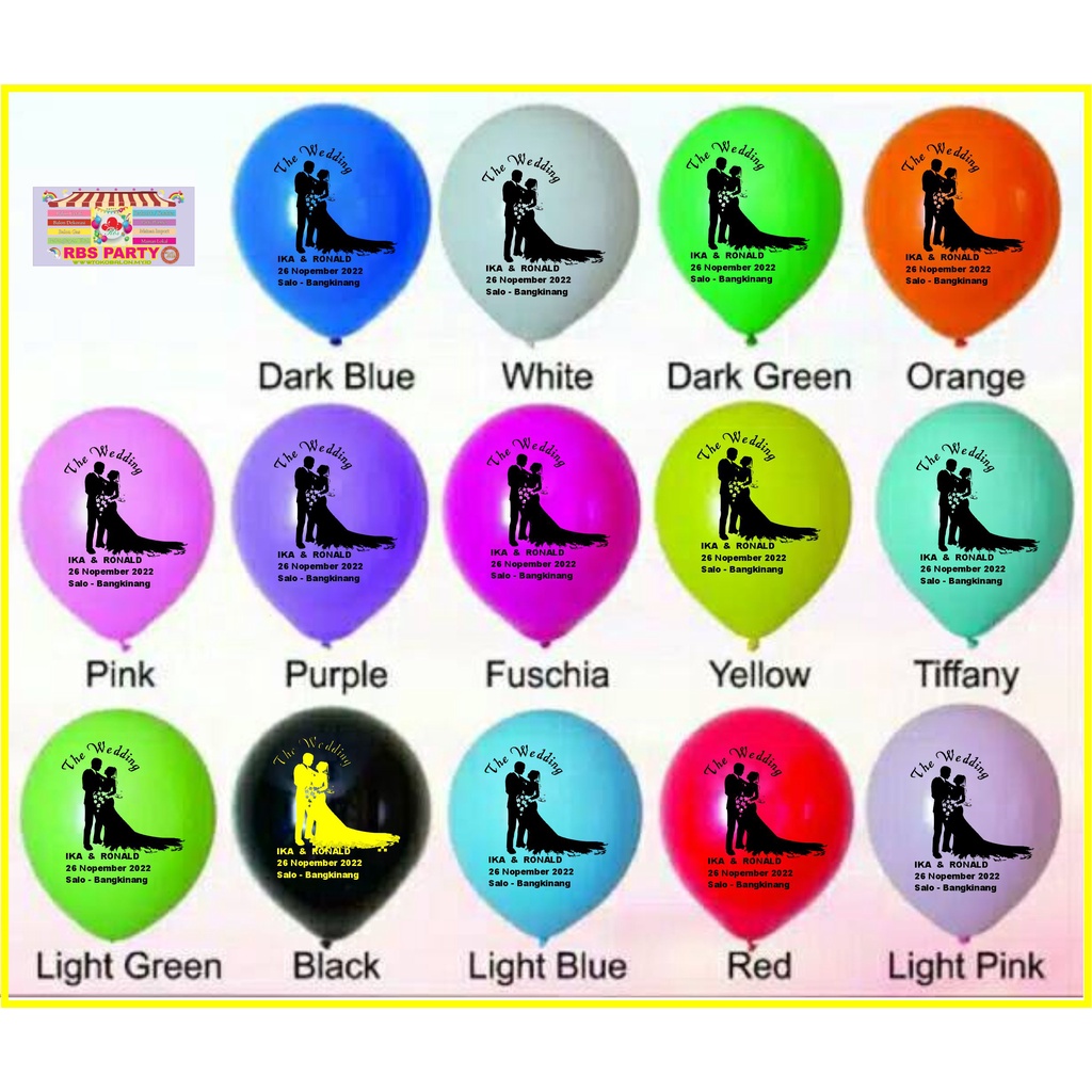 Jual balon iklan happy wedding custom by reques | Shopee Indonesia