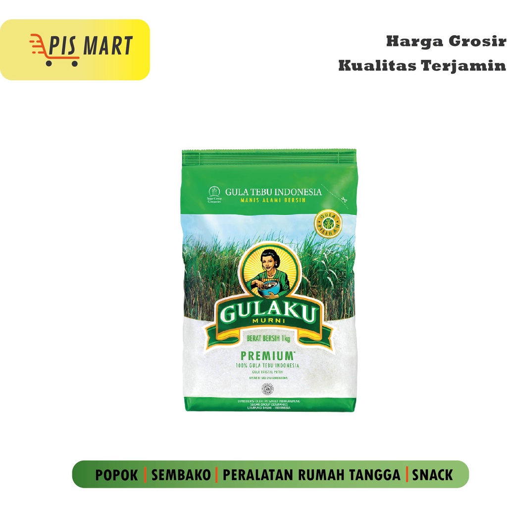 Jual Gulaku Gula Pasir Tebu Kuning Premium 200 gr / 300 gr / 500 gr / 1 ...