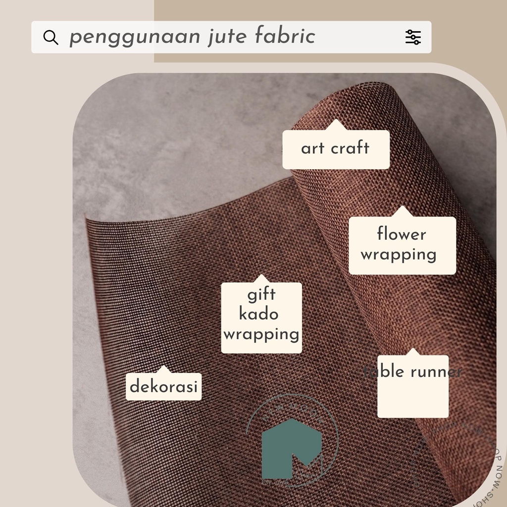 Jual Kain Goni Pita Goni Jute Burlap natural dekorasi bunga craft gift ...