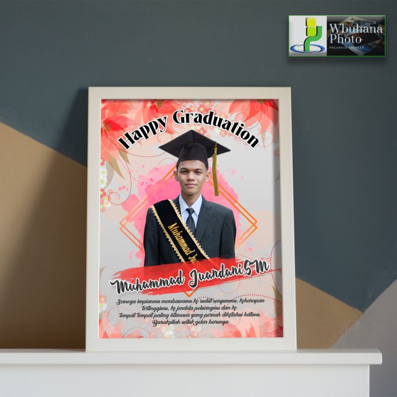 Jual Cetak Photo + Bingkai Happy Graduation, Happy Birthday ( ukuran A4 ...