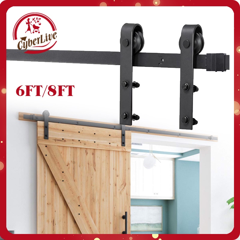 Jual 6FT/8FT Sliding Barn Door Hardware Rel Pintu Geser Industrial Barn ...