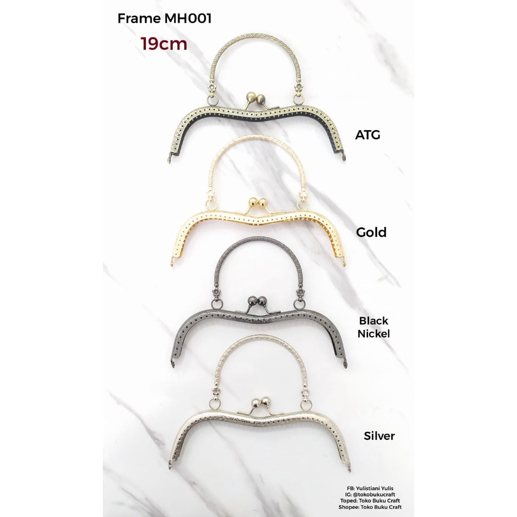 Jual Frame/Behel Tas/Handle Tas M 19cm (kode MH001) | Shopee Indonesia
