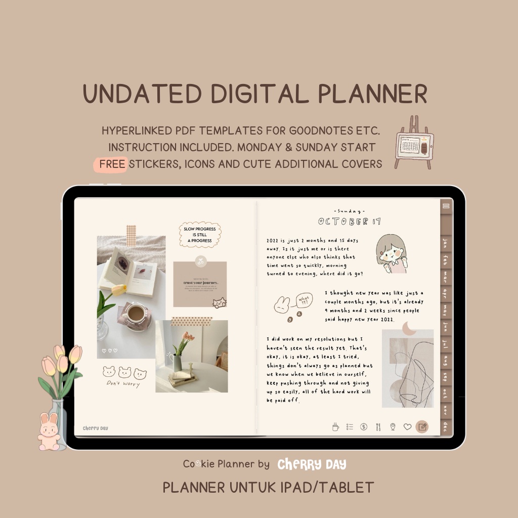 Jual Digital Planner Undated untuk iPad/Tablet Digital Bujo Bullet ...