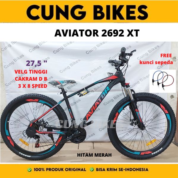 Jual SEPEDA GUNUNG MTB 27,5 " AVIATOR TYPE 2692 AM VT 27 SPEED VELG ...