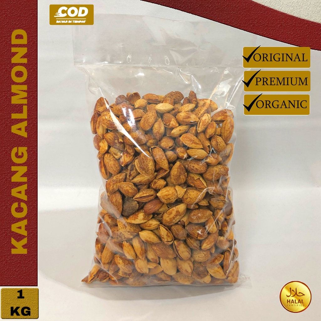Jual Kacang ALMOND Roasted Milk flavour In Shell 1 Kg / Kacang Cangkang ...