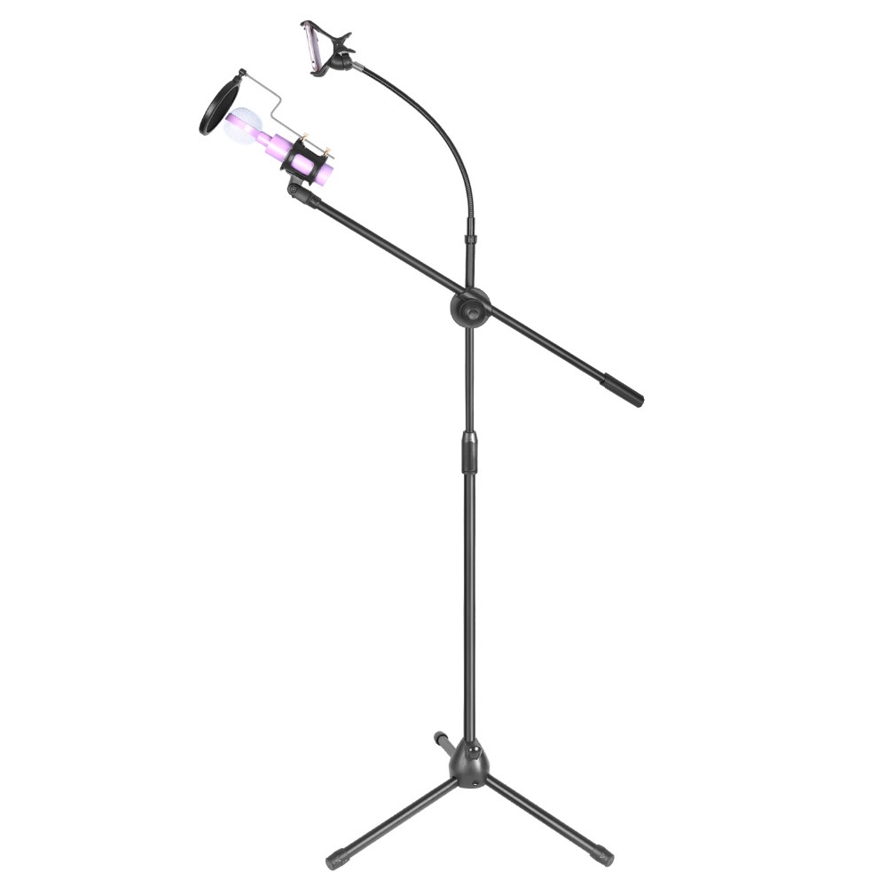 Jual POM-Stand Mic lantai Komplit V2 Mik Microphone Studio Stand Hp ...
