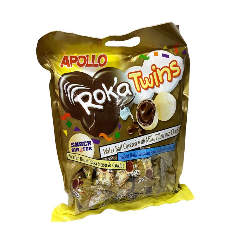 Jual 250g Apollo Roka Wafer Ball & Roka Twins / Wafer Bulat Aneka Rasa ...