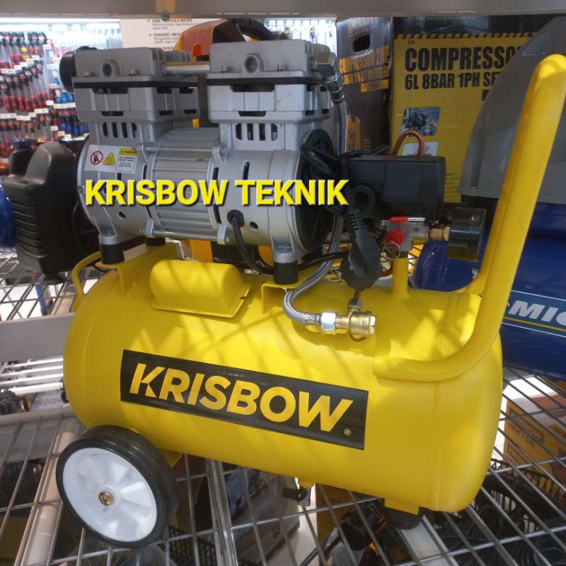 Jual Kompresor Angin Krisbow 1 Hp 24 Ltr 8 Bar 1p Crpdco012 | Shopee ...