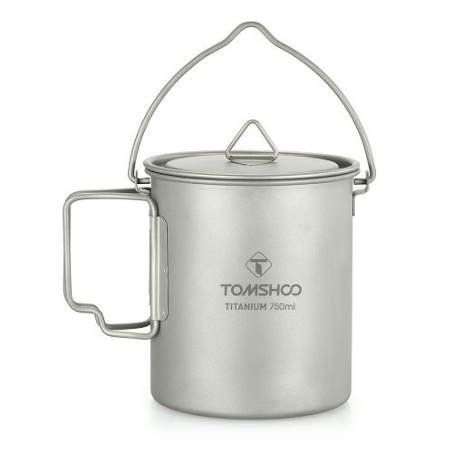 Jual Tomshoo Ultralight titanium pot mug cup 750ml with lid outdoor ...
