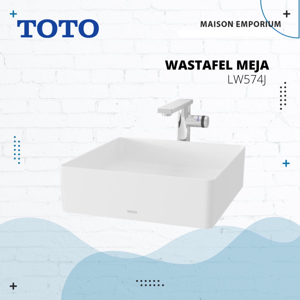 Jual Wastafel TOTO Original LW574J / Wastafel Meja TOTO Body Only 574 ...
