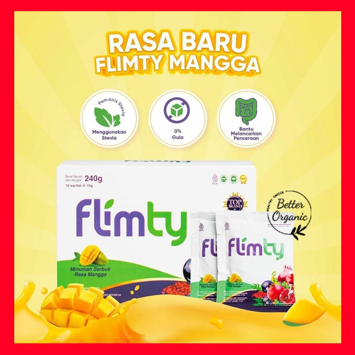 Jual FLIMTY FIBER ORIGINAL RASA MANGGA - 1 box isi 16 sachet | Diet ...