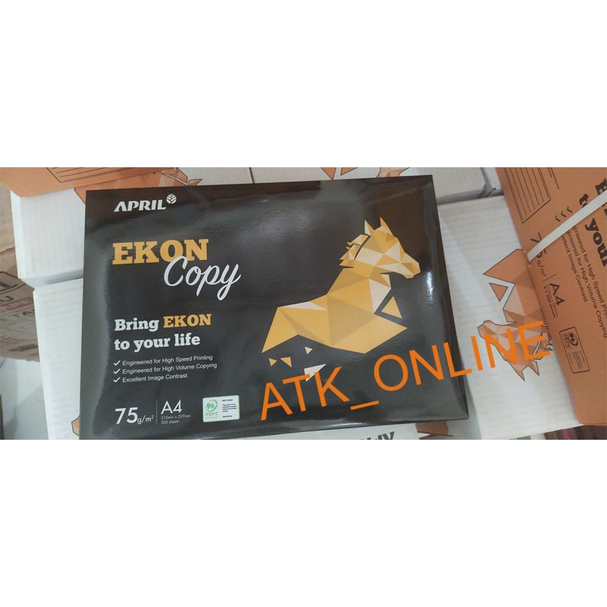 Jual KERTAS HVS A4 75 GSM EKON / EKON A4 COPY PAPER MURAH | Shopee ...