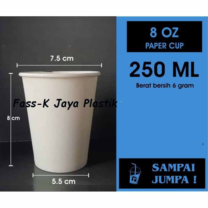 Jual Paper Cup putih polos 8oz / Gelas Kertas Kopi 8 Oz Tahan Panas (isi 50pcs) | Shopee Indonesia