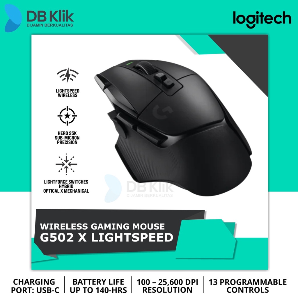 Jual Mouse Gaming Logitech G502X Lightspeed Wireless HERO 25K DPI ...