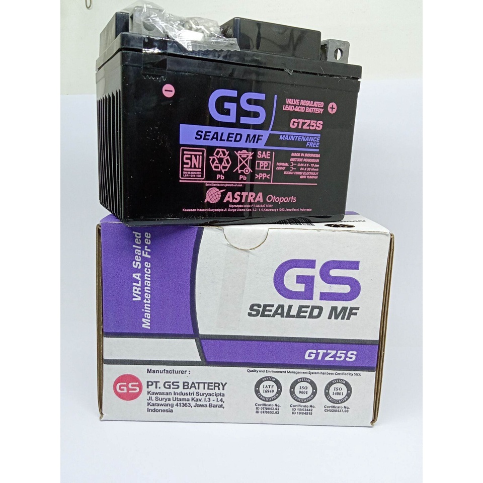 Jual GTZ-5s Aki GS Astra Kering GTZ5S MF Accu Motor Honda Yamaha ...