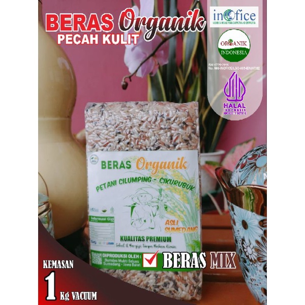 Jual Beras Mix Organik Pecah Kulit (Merah+Hitam+Coklat) Pulen & Enak ...
