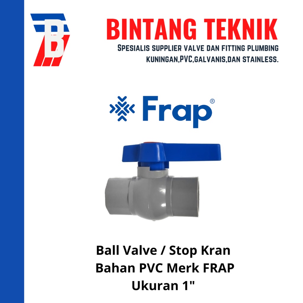 Jual Ball Valve / Stop Kran 1" inch PVC Frap | Shopee Indonesia