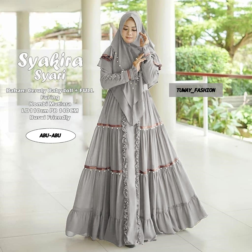 Jual Gamis Wanita Modern SYAKIRA SYARI / Gamis Syari Free Hijab / Gamis ...
