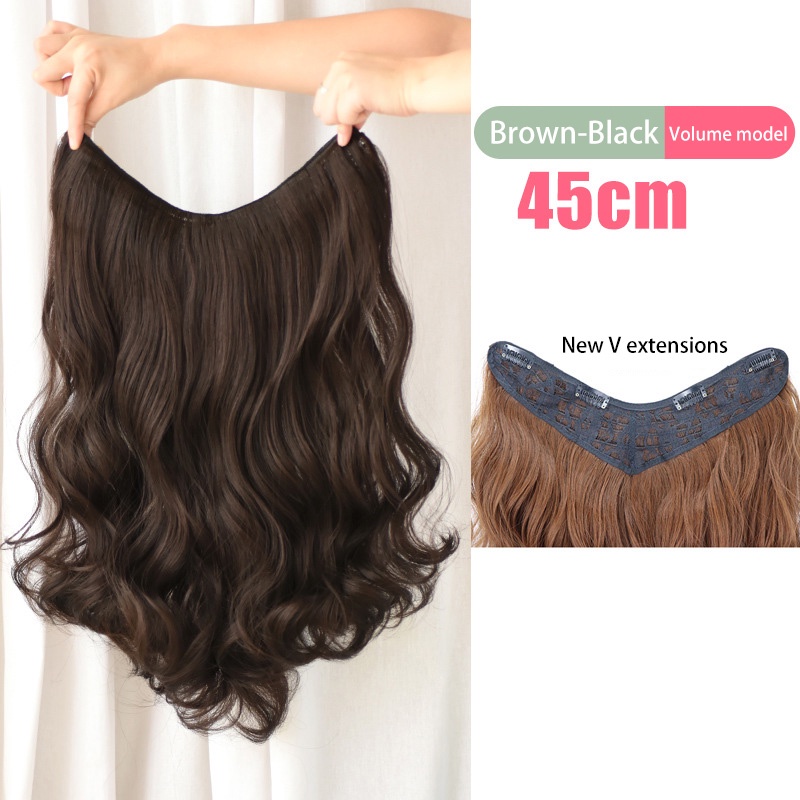 Jual lima klip wig lurus panjang/potongan rambut palsu one piece serat ...