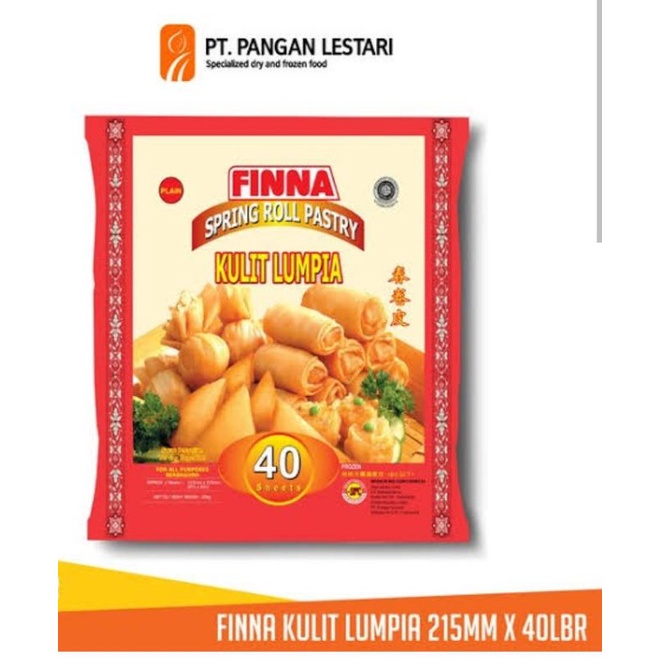 Jual FINNA DELINA SPRING ROLL PASTRY KULIT LUMPIA 215X215 MM ISI 40 ...