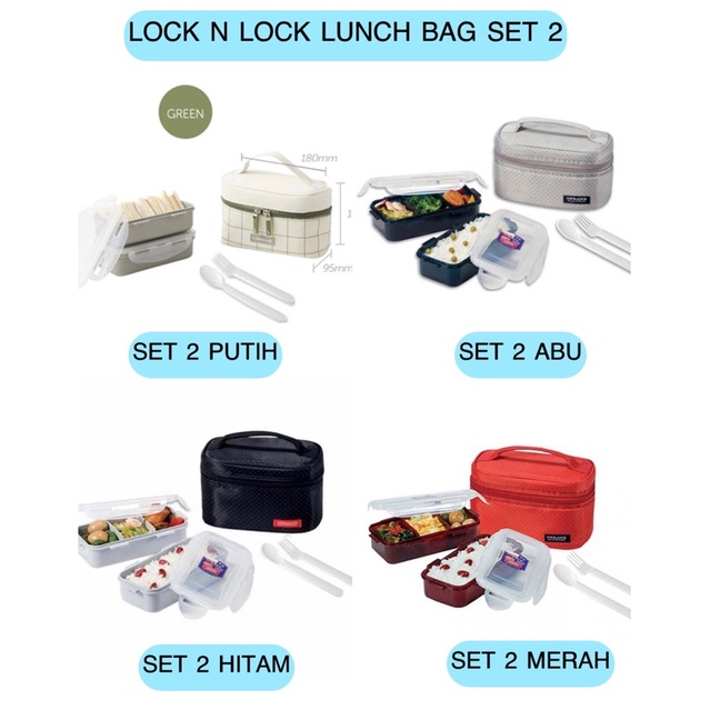 Jual Lock n Lock Lunch Bag Set 3 dan 2 | Shopee Indonesia