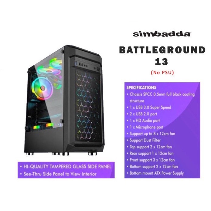 Jual Casing Simbadda SimV V-3010 + Power Supply 380w Cassing Atx Simbada Sim V 3010 Personal ...