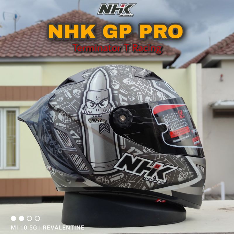 Jual NHK GP PRO Karel Abraham Silver | Helm Terminator T Racing Black ...