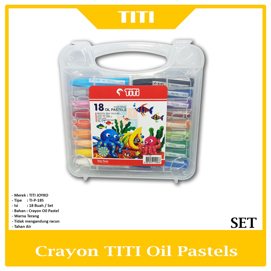 Jual TITI- Krayon 18 Warna Oil Pastel 18 Color TI-P-18S - Set | Shopee ...