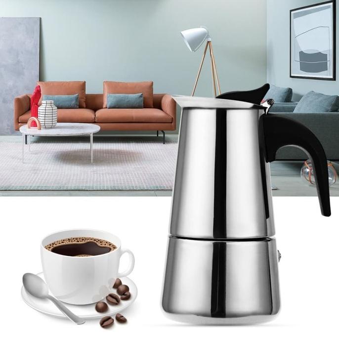 Jual 6 Cup Espresso Coffee Machine Maker Mesin Teko kopi Moka Pot 300ML | Shopee Indonesia