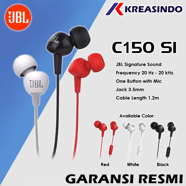 Jual JBL C150SI / C150 In-ear Earphone Headphones Garansi Resmi IMS ...
