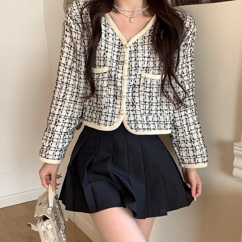 Jual Yena Cardigan Tweed / Cardigan Import Tweed Blazer Knit / Korean ...