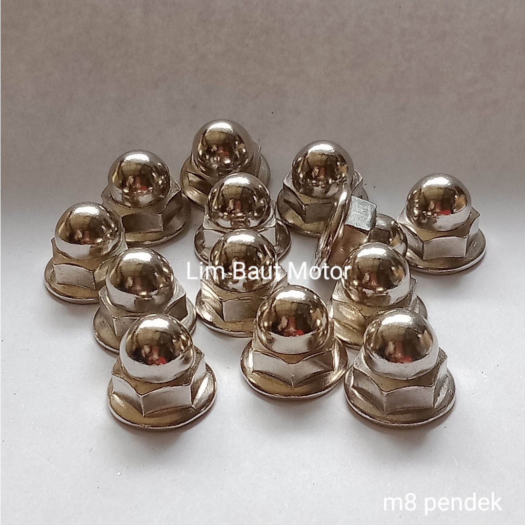 Jual Lim Baut Motor mur topi baut 12 / 8mm pendek ( 5 biji ) | Shopee ...