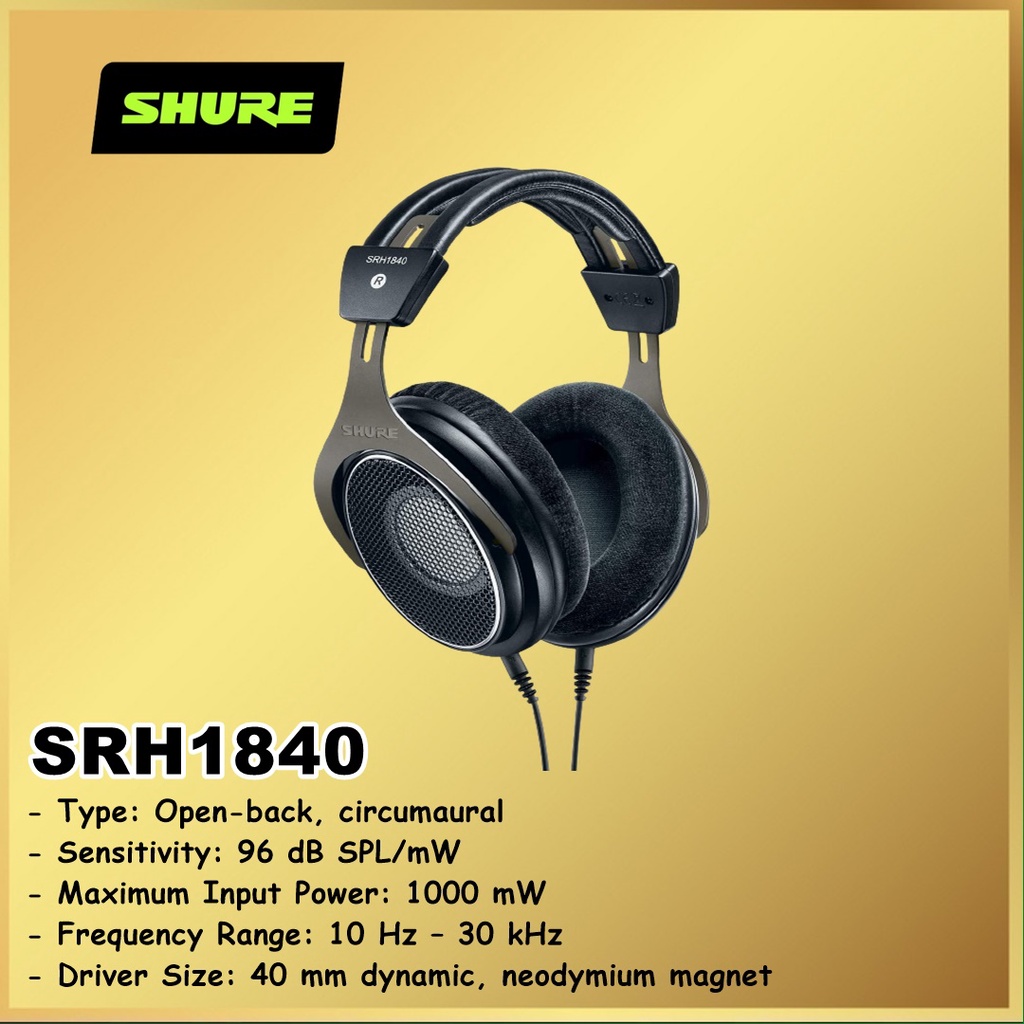 Jual Shure SRH1840 SRH 1840 Premium Open-Back Headphones Headset ...