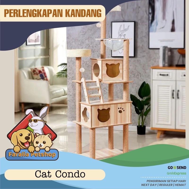 Jual Cat Condo Rumah Kucing Cakaran Cat Scratcher Cat Tree Mainan Hewan ...