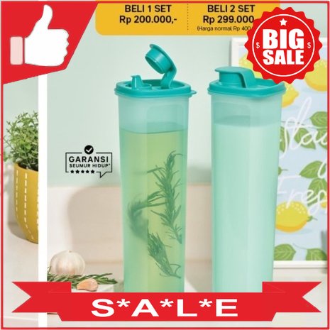 Jual Tupperware Liquid Dispenser 2pcs toska Cooking Oil tempat minyak ...