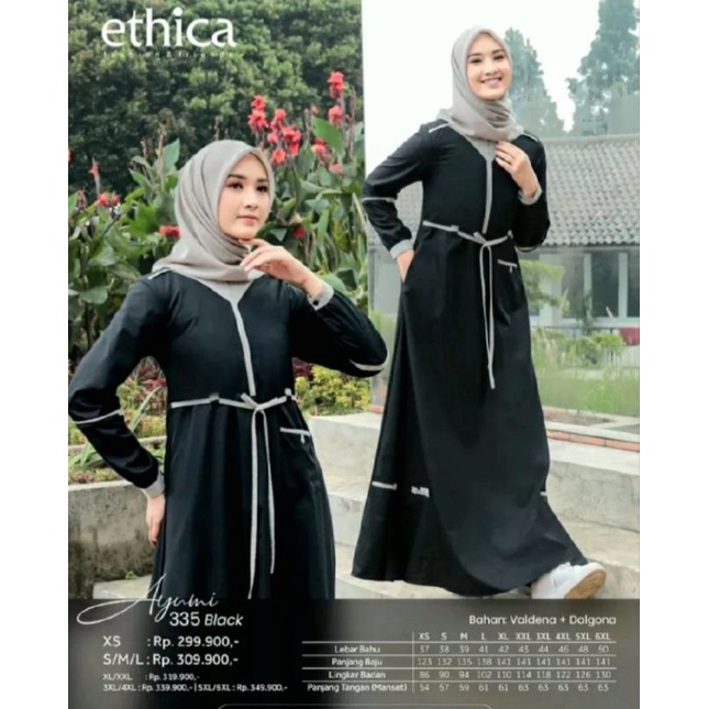 Jual ETICHA Dress Premium Original Ayumi 335 Black | Shopee Indonesia