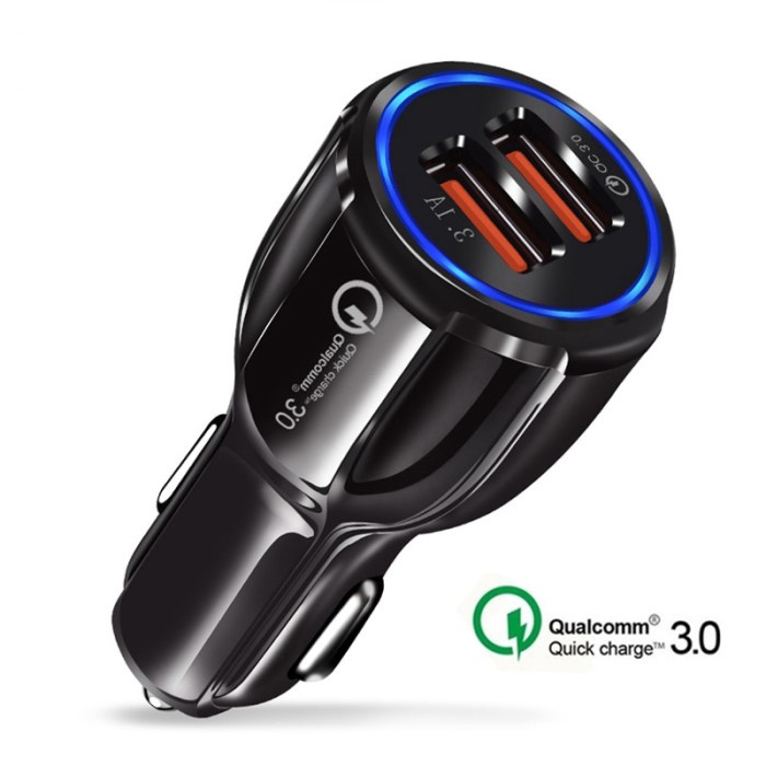 Jual Adapter Car Charger Mobil Quick Fast Charging 3.1 2 USB BK-348 6A ...