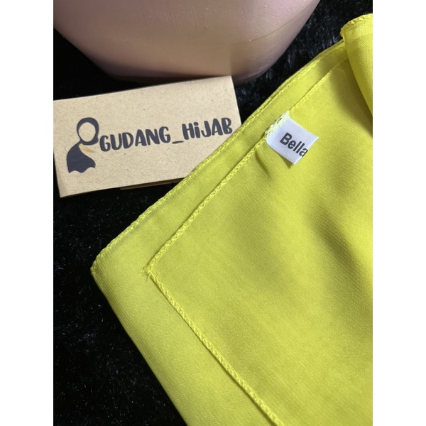 Jual Hijab Bella Square Kuning Lime || Segiempat Lime || Bella Lime ...