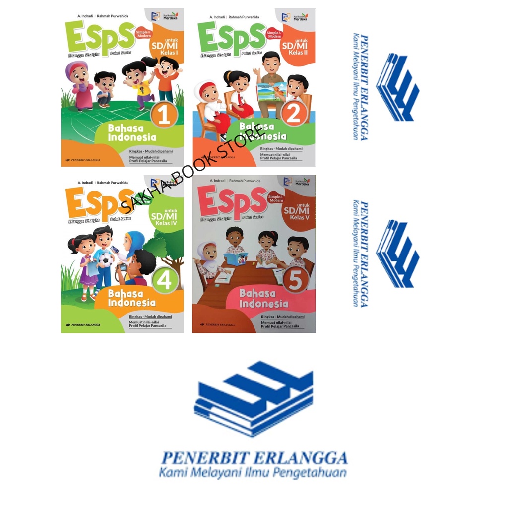 Jual BUKU ESPS BAHASA INDONESIA SD KELAS 1 2 3 4 5 6 MERDEKA ERLANGGA | Shopee Indonesia
