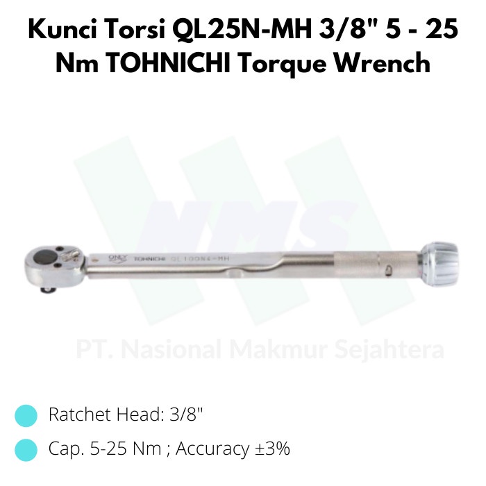 Jual Kunci Torsi Ql25N-Mh 3/8" 5 - 25 Nm Tohnichi Torque Wrench ...