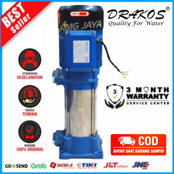 Jual Pompa Air Booster Vertikal RO Drakos DVPM 4-4 1,5HP 1,1Kw 1Phase ...