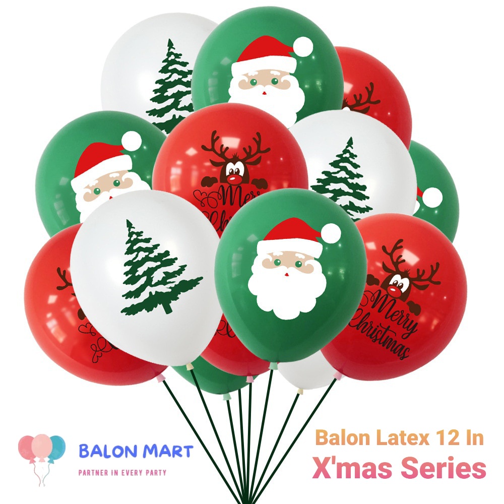 Jual Balon Latex 12in "Natal / Merry Christmas" (satuan) | Shopee Indonesia
