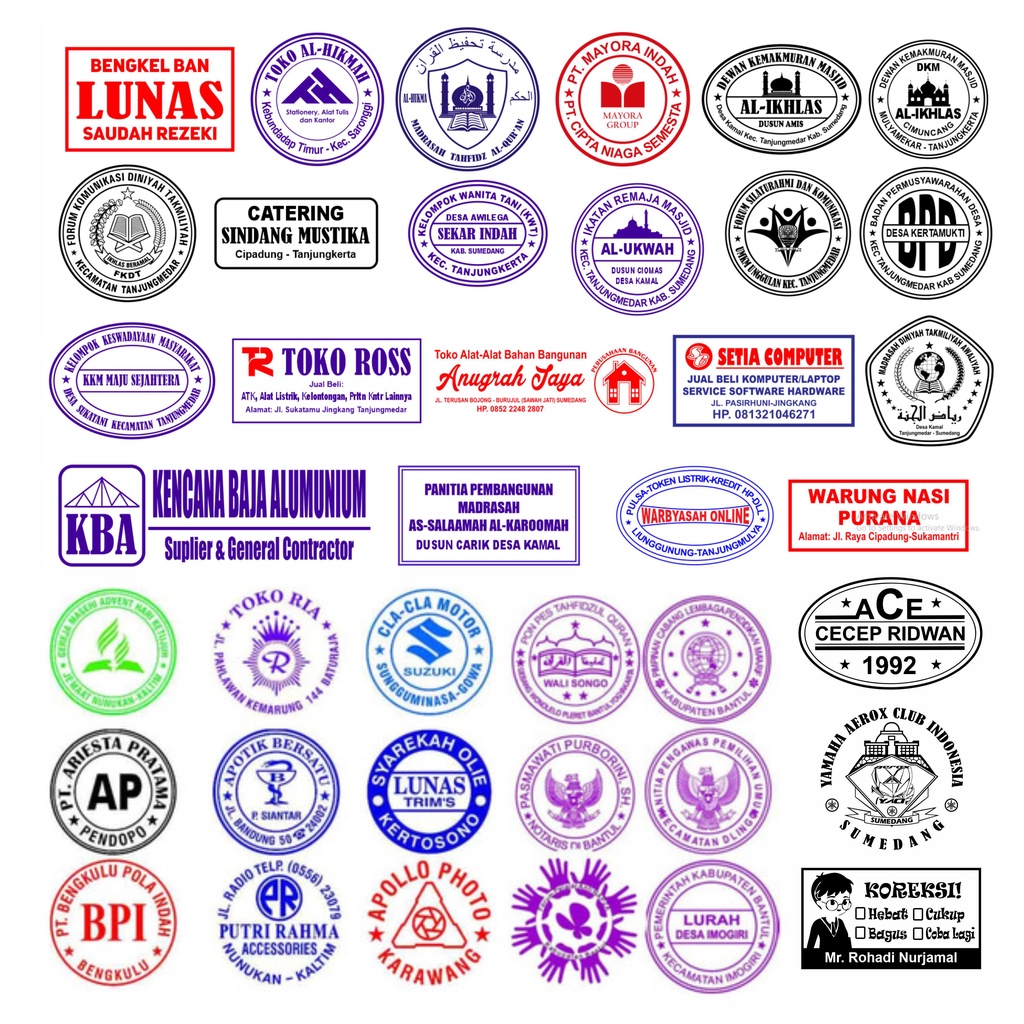 Jual Stempel Custom Free Desain, Stempel Perusahaan, Logo, Nama, Tanda ...