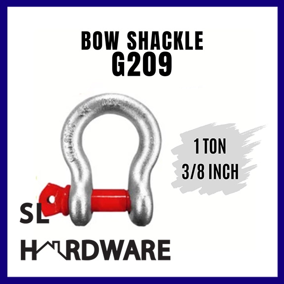 Jual Bow Shackle G209 1 Ton Ring Omega Bow Shackle 1 Ton Omega 3/8 Inch ...