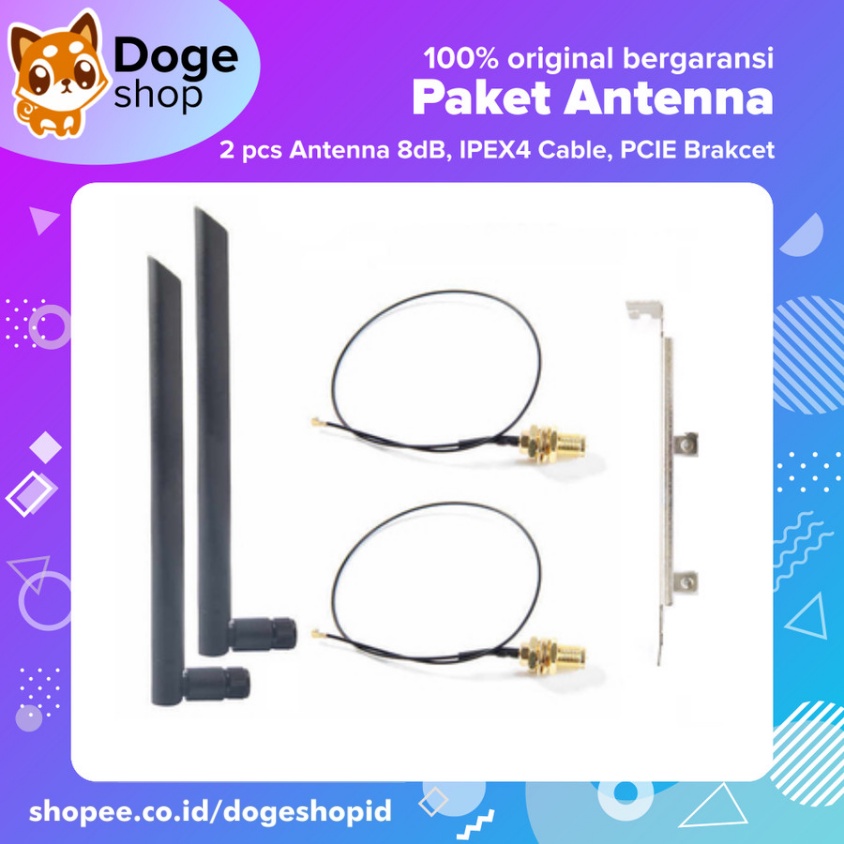 Jual Antenna wifi WLAN card m.2 NGFF IPEX MHF4 Bracket Wireless RP-SMA ...