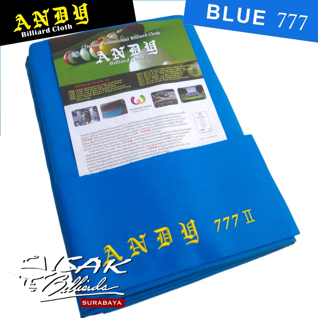 Jual Kain Laken 9-ft Andy 777 - Electric Blue - Billiard Meja Biliar ...